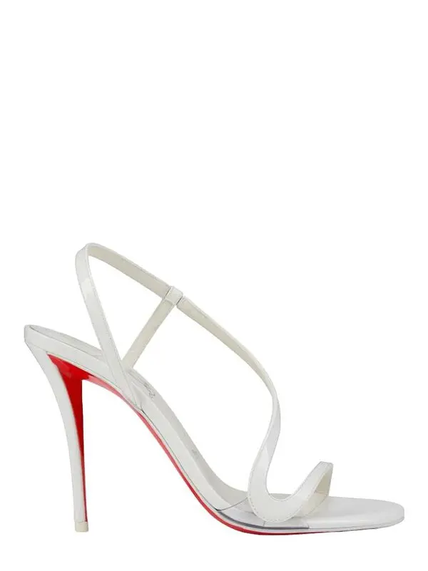 CHRISTIAN LOUBOUTIN Patent Calfskin Rosa Sandals - White