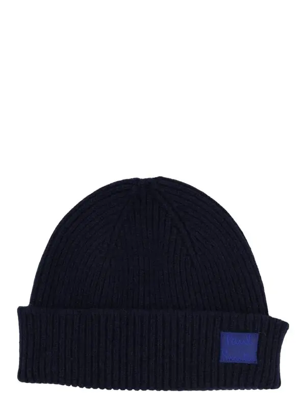 Paul Smith Cashmere And Merino Wool Beanie - Blue