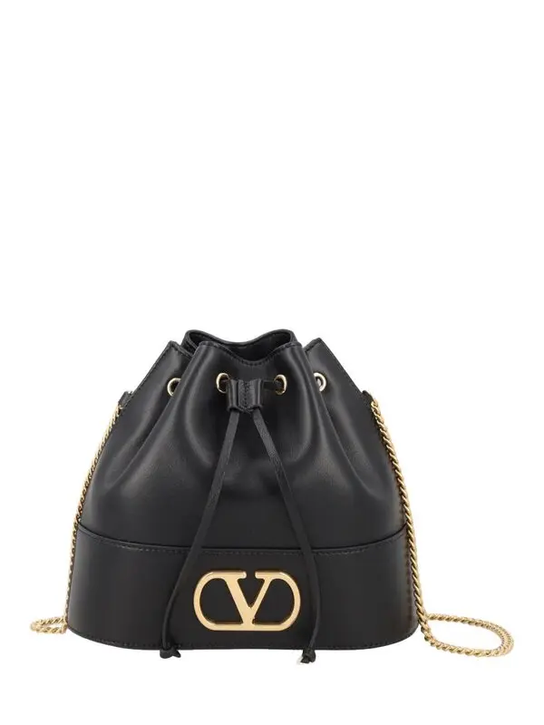 Valentino Garavani Mini Borsa A Secchiello Vlogo Signature - Black