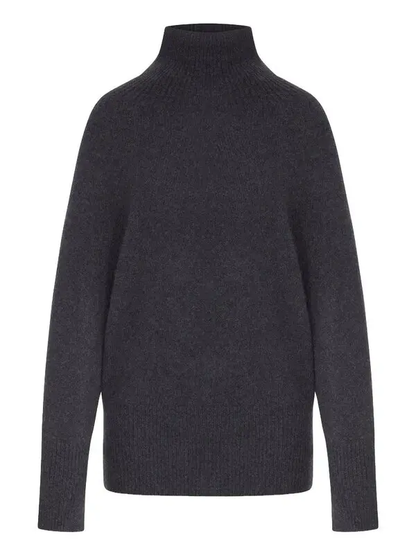 Giorgio Armani High Neck Sweater In Shaved Cashmere - Multicolor