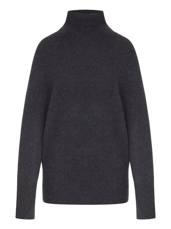 Giorgio Armani High Neck Sweater In Shaved Cashmere - Multicolor