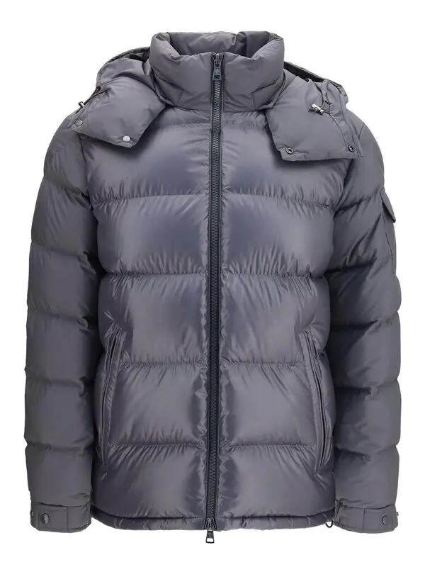 Moncler Maya Short Padded Hooded Jacket - Grey
