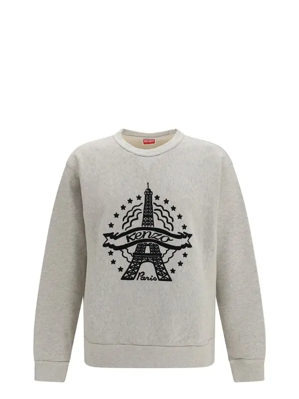 Kenzo Eiffel Tower Cotton Sweatshirt - Grey