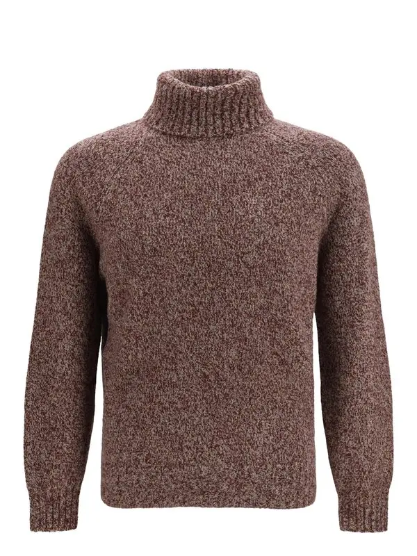 Brunello Cucinelli Wool, Silk And Cashmere Turtleneck Sweater - Bordeaux
