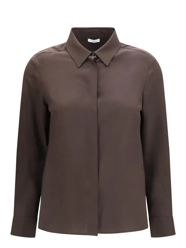 LARDINI Silk Shirt - Brown