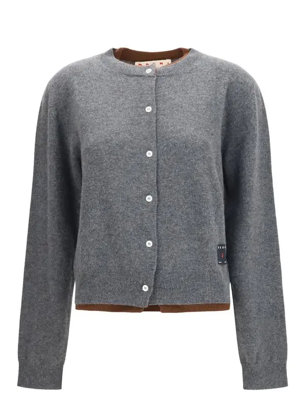 Marni Layered Effect Cashmere Cardigan - Grey