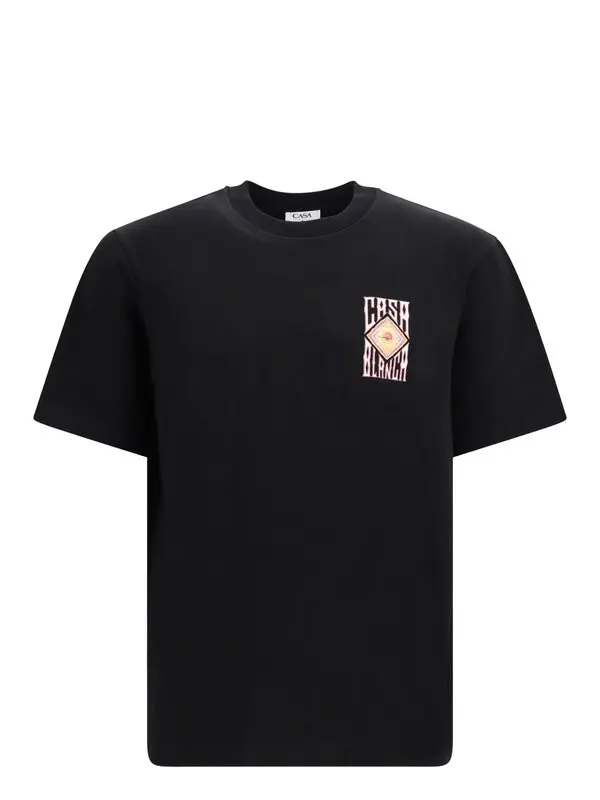 Casablanca Herons Irage Print T-shirt Ale - Black