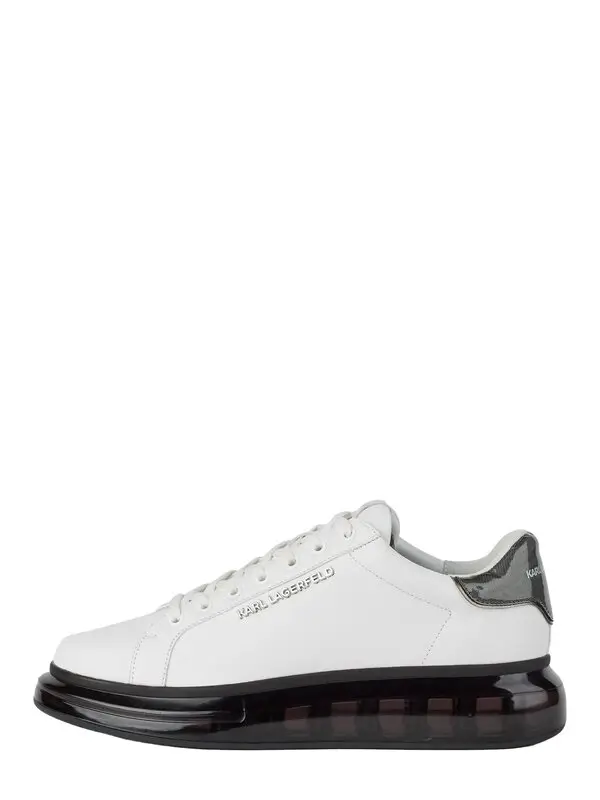 Karl Lagerfeld Kapri Kushion Lace Leather Sneakers - White/black