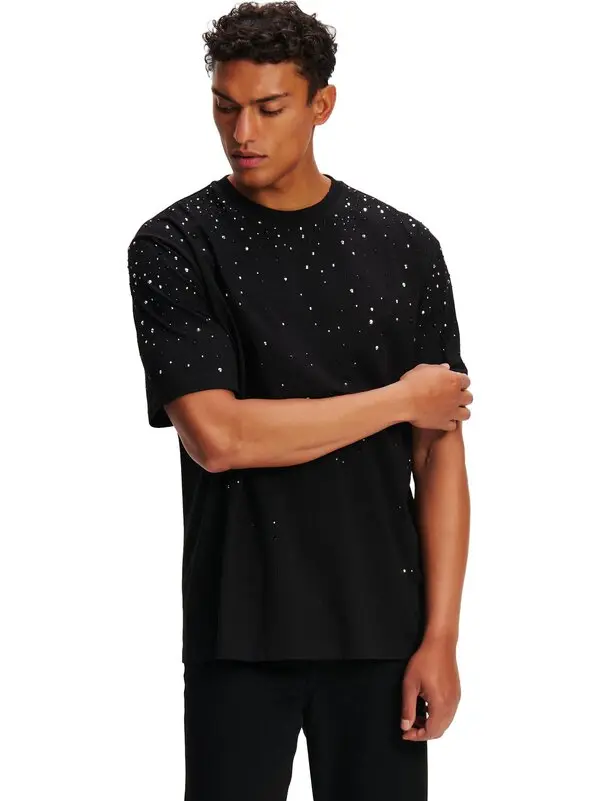 Karl Lagerfeld Rhinestone Dégradé T-shirt - Black