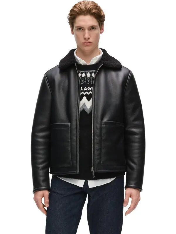 Karl Lagerfeld Faux-shearling Reversible Jacket - Black