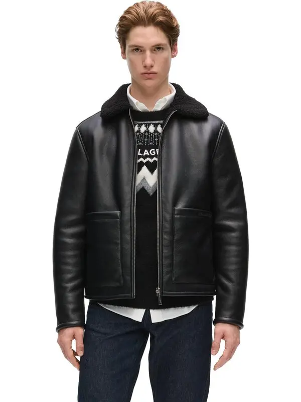 Karl Lagerfeld Faux-shearling Reversible Jacket - Black