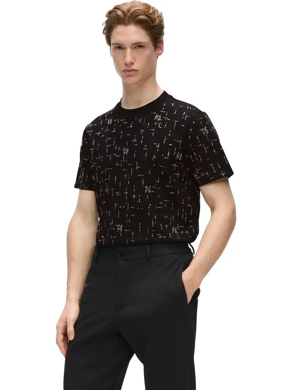 Karl Lagerfeld Monogram Rhinestone T-shirt - Black