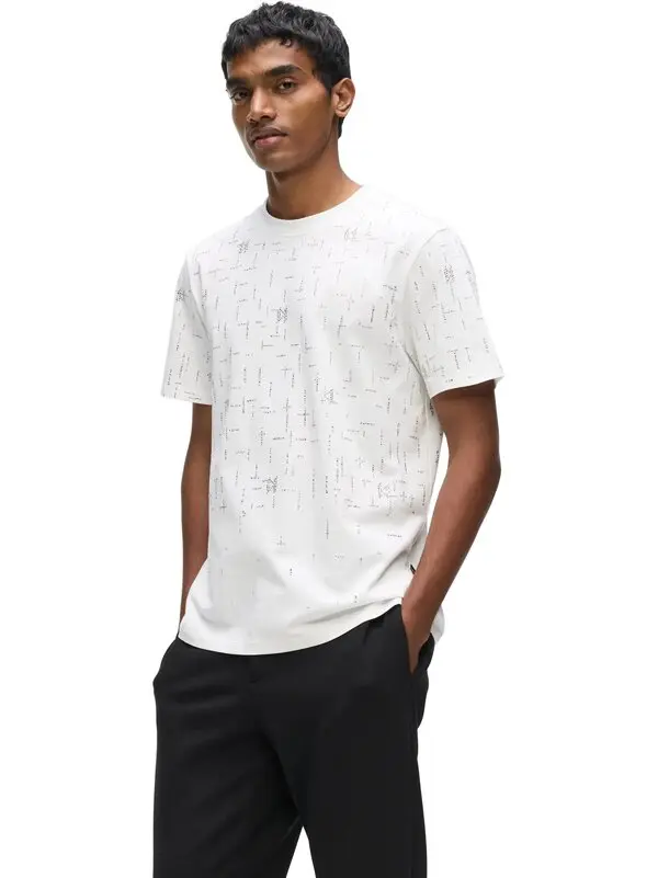 Karl Lagerfeld Monogram Rhinestone T-shirt - White