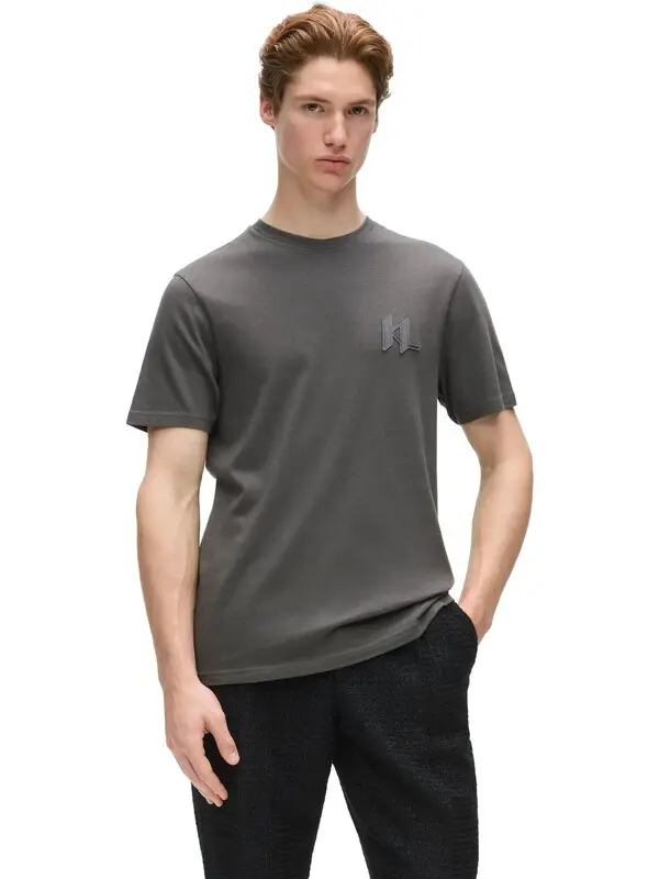 Karl Lagerfeld Monogram Wool-blend T-shirt - Shadow