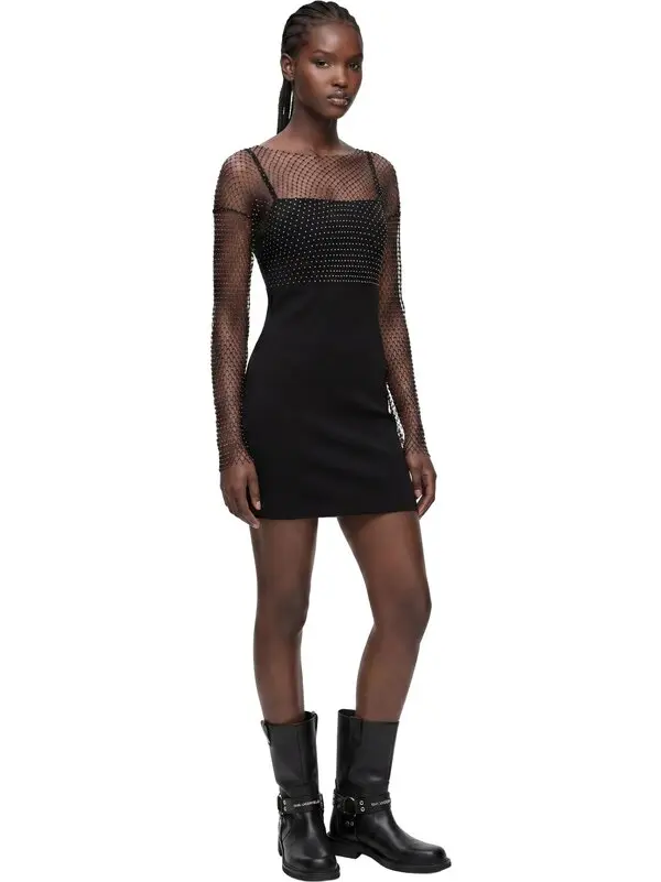 KL JEANS Jeans Chainmail Mesh Dress - Black