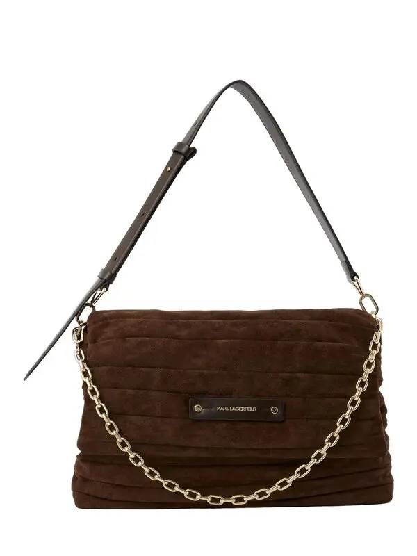 Karl Lagerfeld K/essential Plie Shoulder Bag - Tobacco