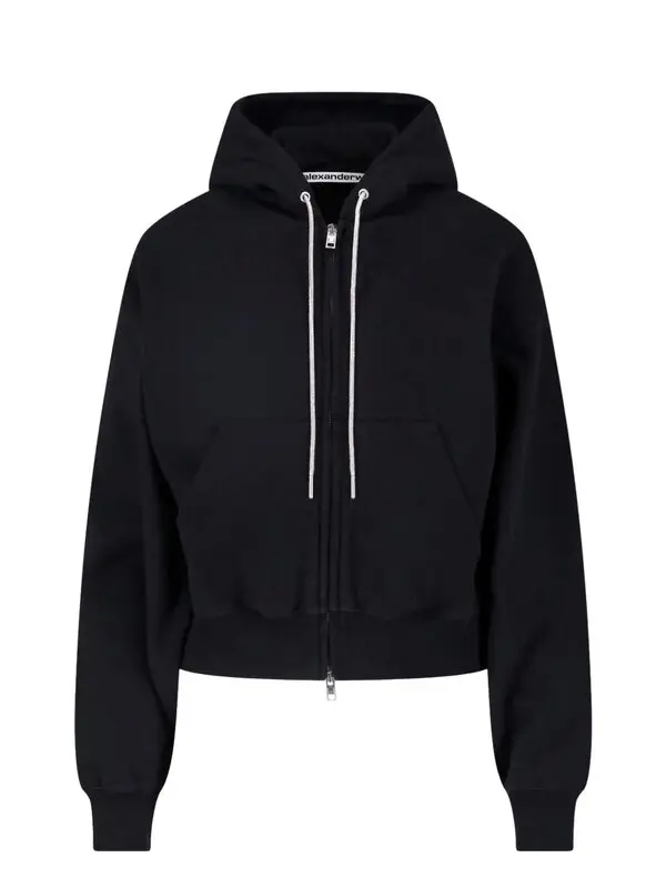 Alexander Wang Hooded Zip Sweatshirt - Black