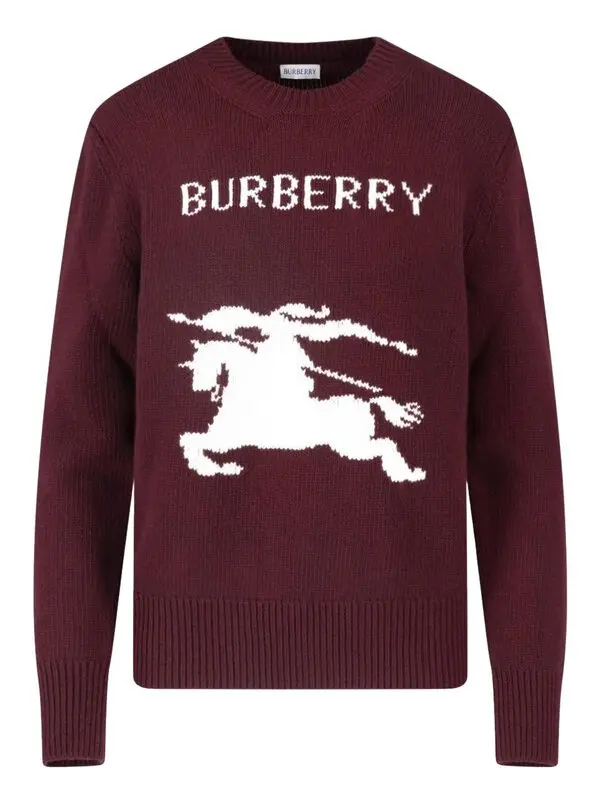 Burberry Wool And Cashmere Knight Sweater - Red