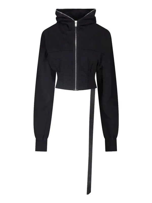 Rick Owens Collage Gimp Zip Up Hoodie - Black