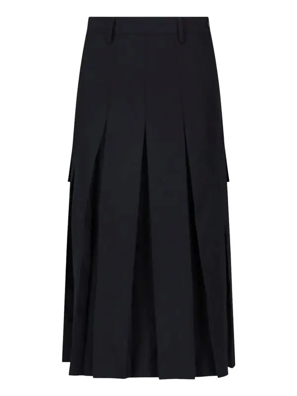 MAISON MARGIELA Asymmetrical Pleated Skirt - Black