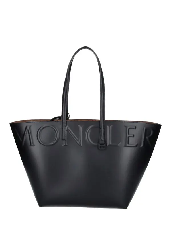Moncler Leather Tote Bag - Black