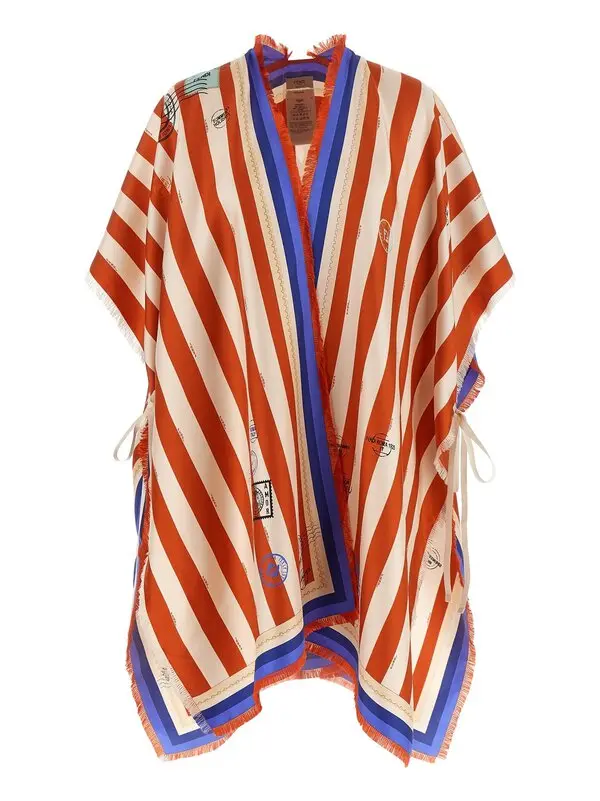 Fendi Pequin' Print Poncho - Multi