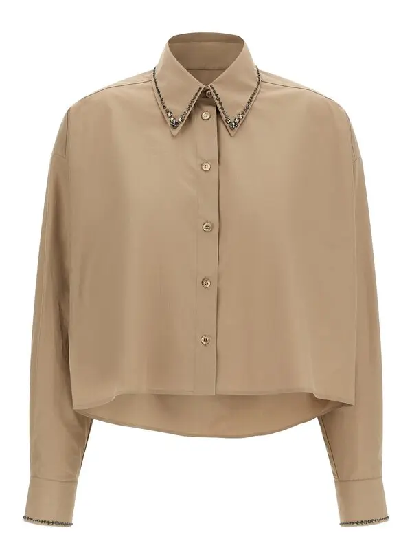 Fabiana Filippi Cropped Shirt - Beige