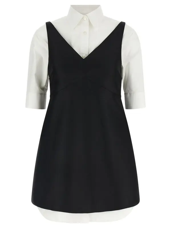 Balenciaga Chemisier Ibrido Dress - White/black