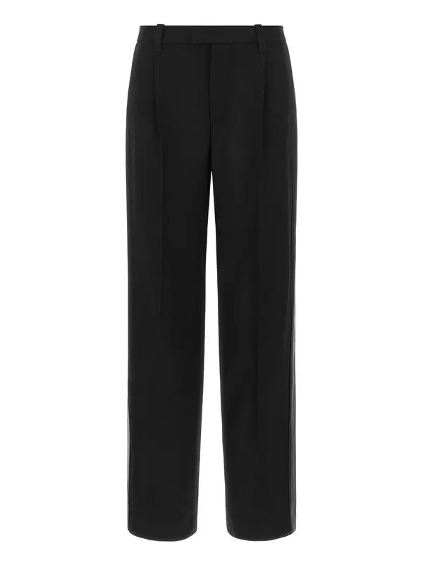 Brunello Cucinelli Monile Virgin Wool Trousers - Black