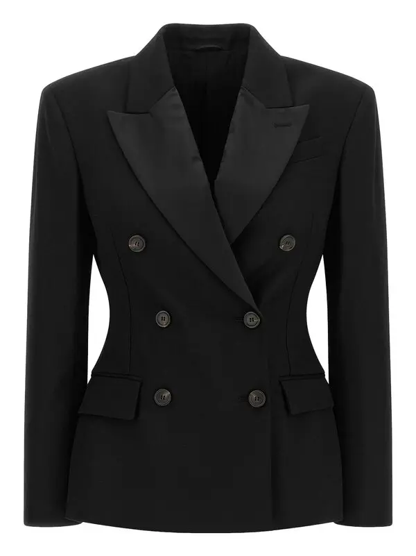 Brunello Cucinelli Virgin Wool Double-breasted Blazer - Black