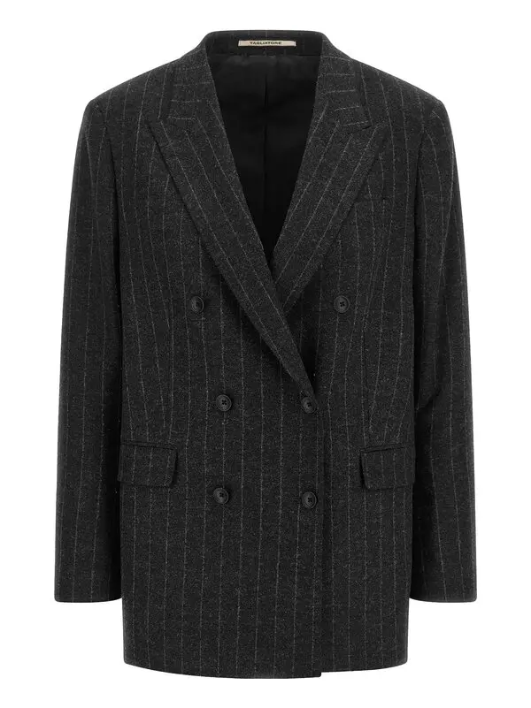 Tagliatore Jasmine Pinstripe Blazer - Gray