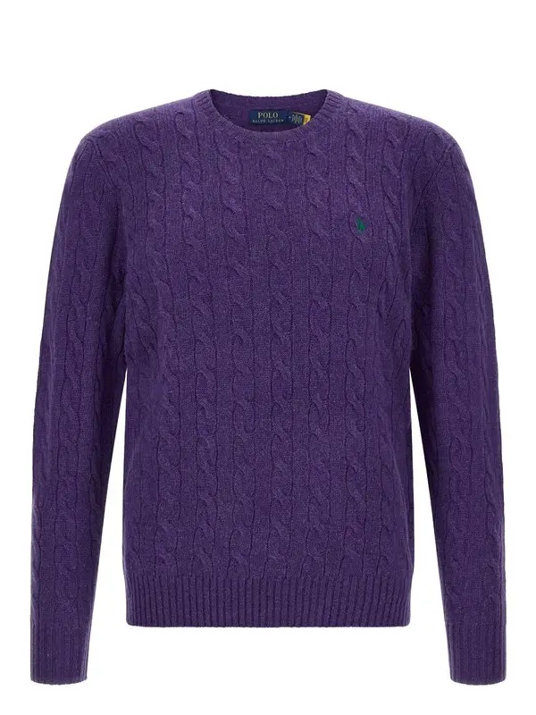 Polo Ralph Lauren Braided Sweater - Purple