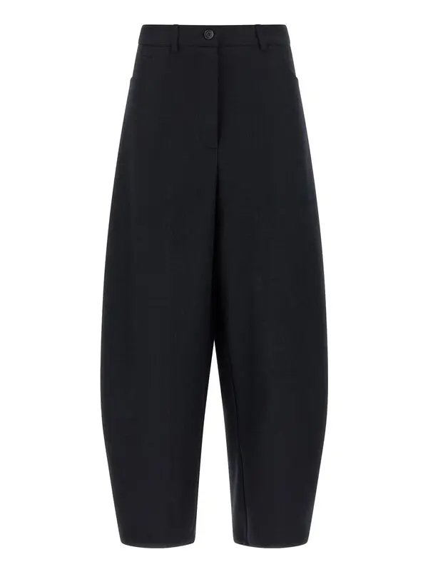 NUDE Barrel Silhouette Trousers - Black