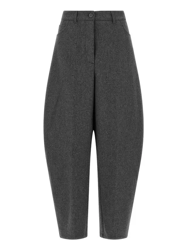 NUDE Barrel Silhouette Trousers - Gray