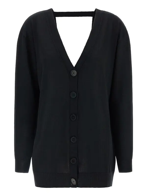 NUDE Front And Back Cardigan - Black