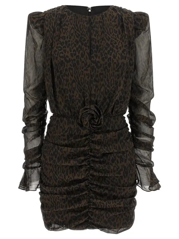 ROTATE BY BIRGER CHRISTENSEN Animal Print Mini Dress - Brown