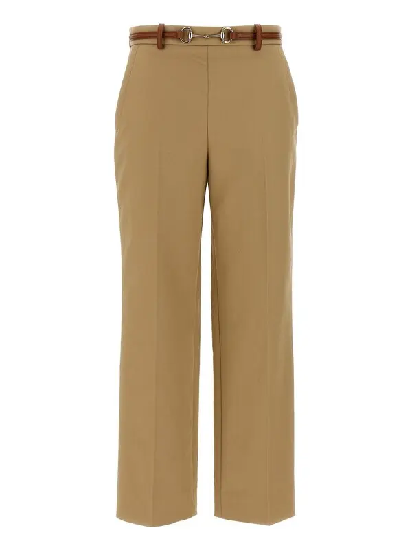 Gucci Cotton Drill Tailored Trousers - Beige