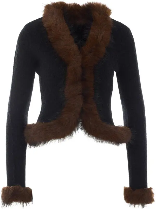 SELF-PORTRAIT Knit Cardigan - Black