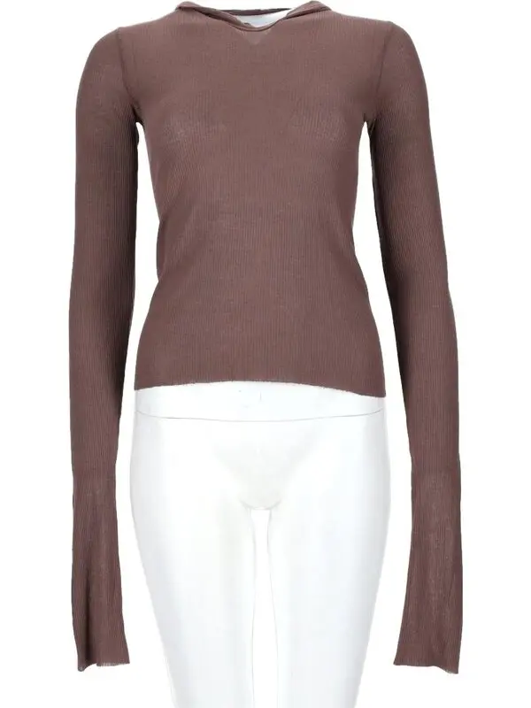 Rick Owens Viscose Silk Blend Hooded Top - Gray