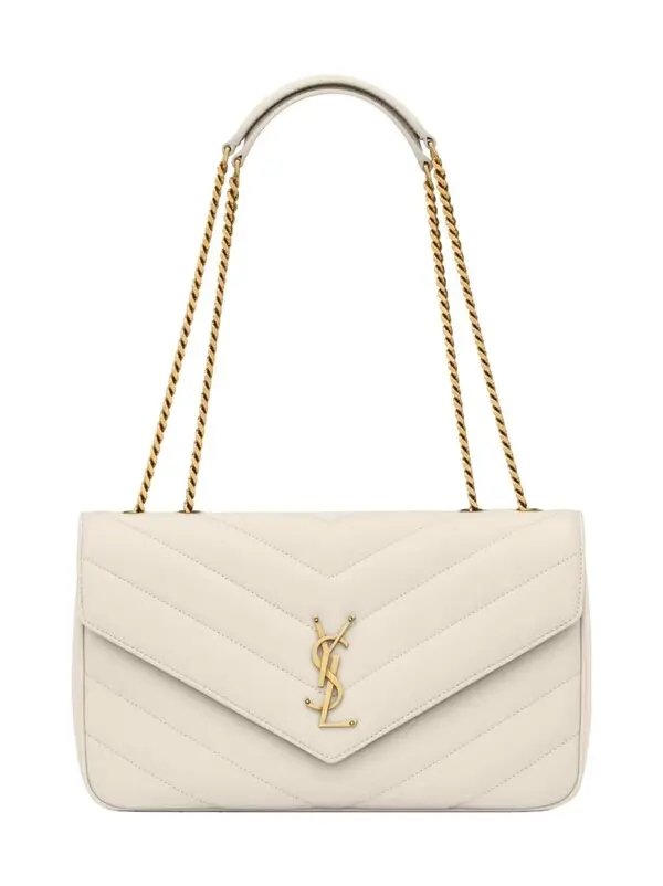 Saint Laurent Loulou Shoulder Bag - White