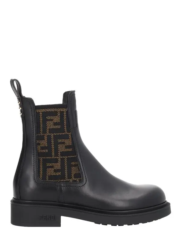 Fendi Leather Chelsea Boots - Black