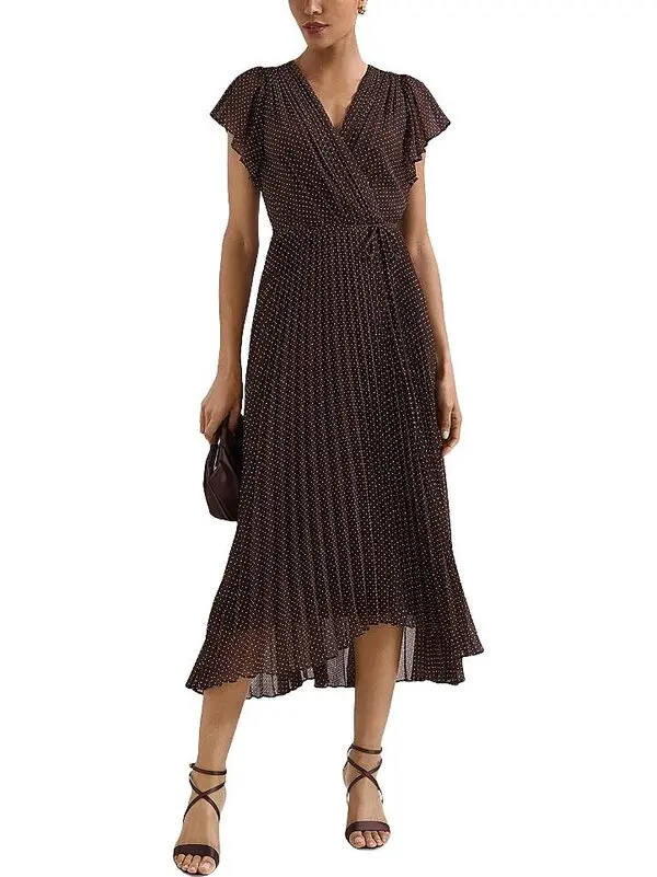 PHASE EIGHT Louisa Faux Wrap High/low Dress - Brown