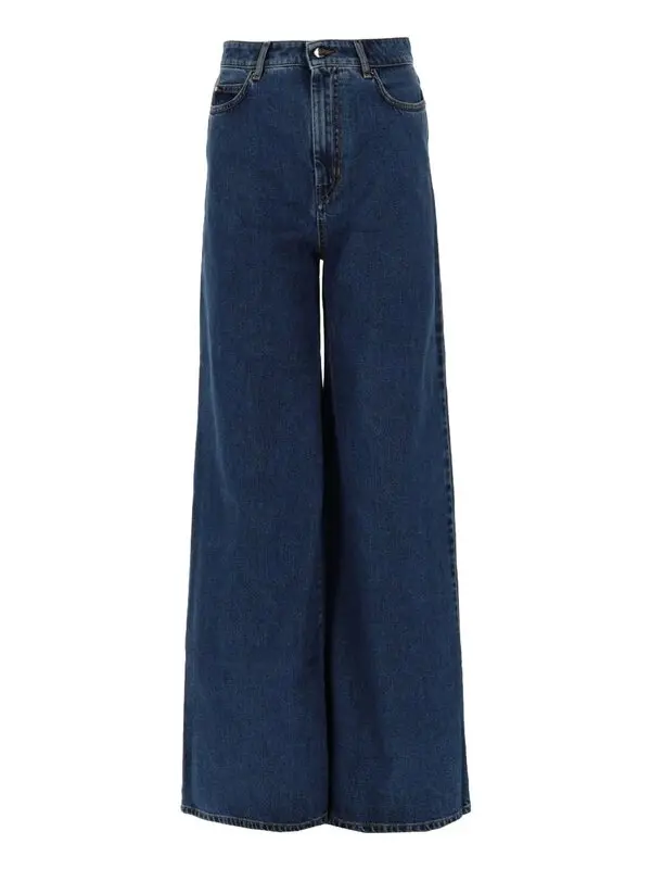Max Mara Straight Sarong Denim Trousers - Blue