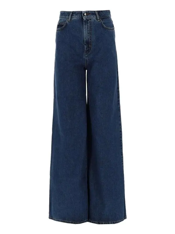 Max Mara Straight Sarong Denim Trousers - Blue