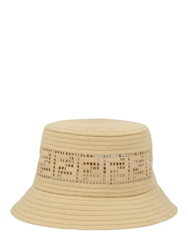 Fendi Cappello Bucket In Rafia - Cream