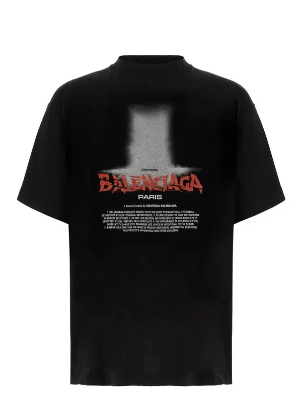 Balenciaga Graphic Printed Cotton T-shirt - Multicolor