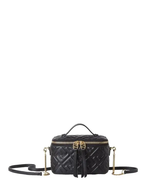 Fendi Leather Mini Vanity Bag - Black