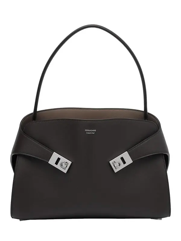 FERRAGAMO Medium Hug Soft Shoulder Bag - Brown