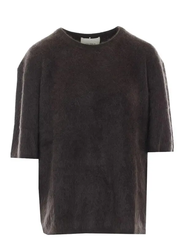 LISA YANG Maren Short Sleeves Sweater - Gray