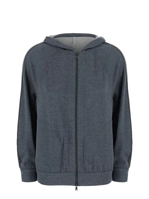 Brunello Cucinelli Blend Cotton Hooded Sweatshirt - Multicolor